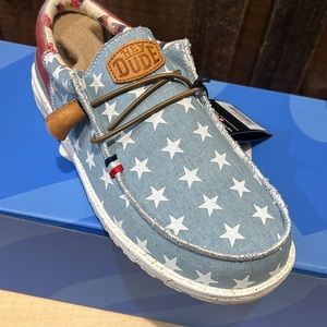 Hey Dude | Shoes | Last Ones Hey Dude Wally Americana Denim Star Shoes ...
